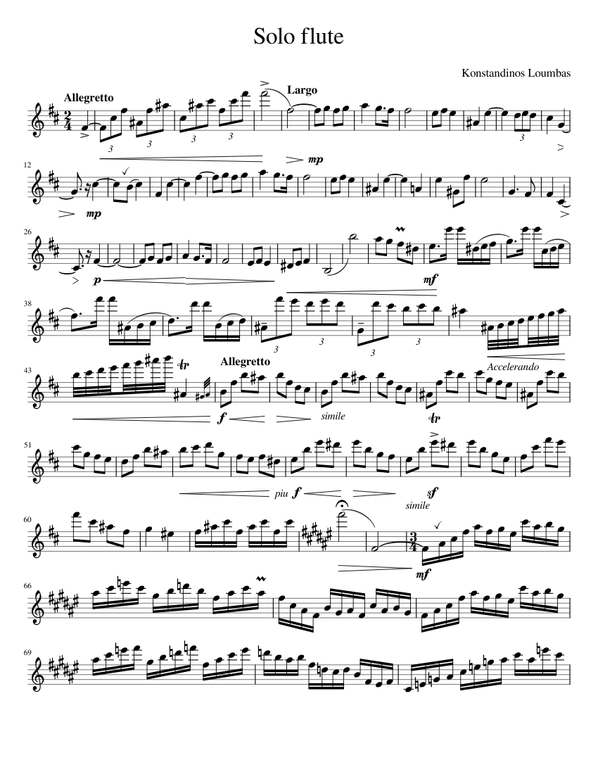 Flute solo Sheet music for Flute (Solo) | Musescore.com