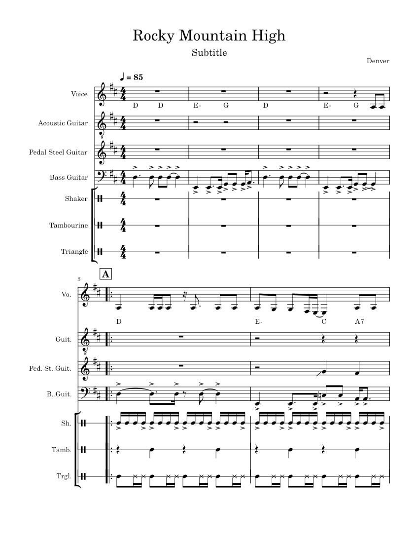 Rocky mountain high – John Denver Rocky Mountain High Sheet Music for ...