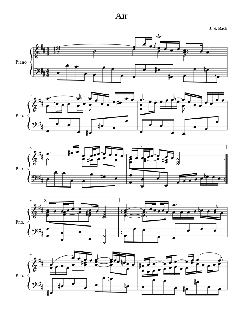 Air Sheet music for Piano (Solo) | Musescore.com