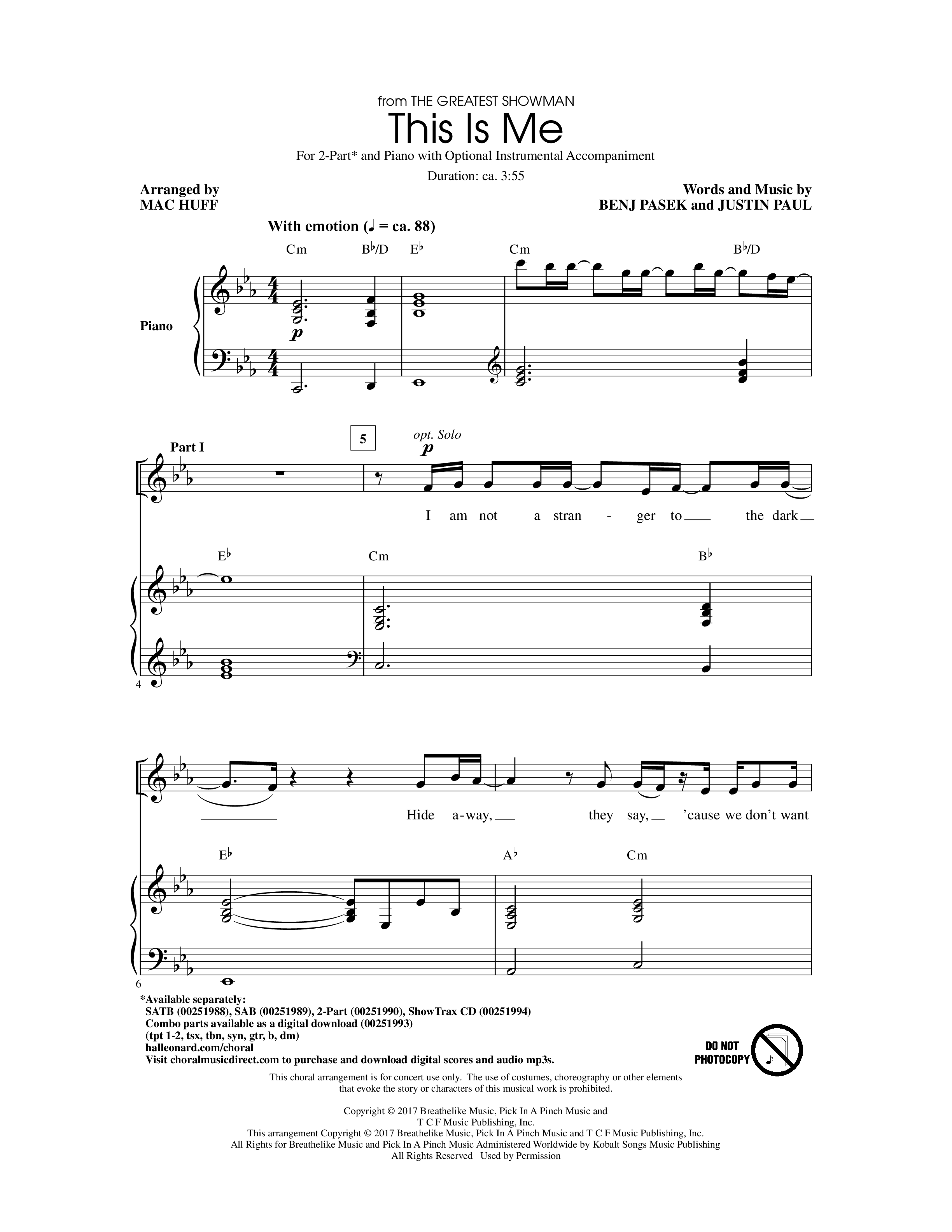 This Is Me Sheet music for Vocals by Benj Pasek and Justin Paul ...