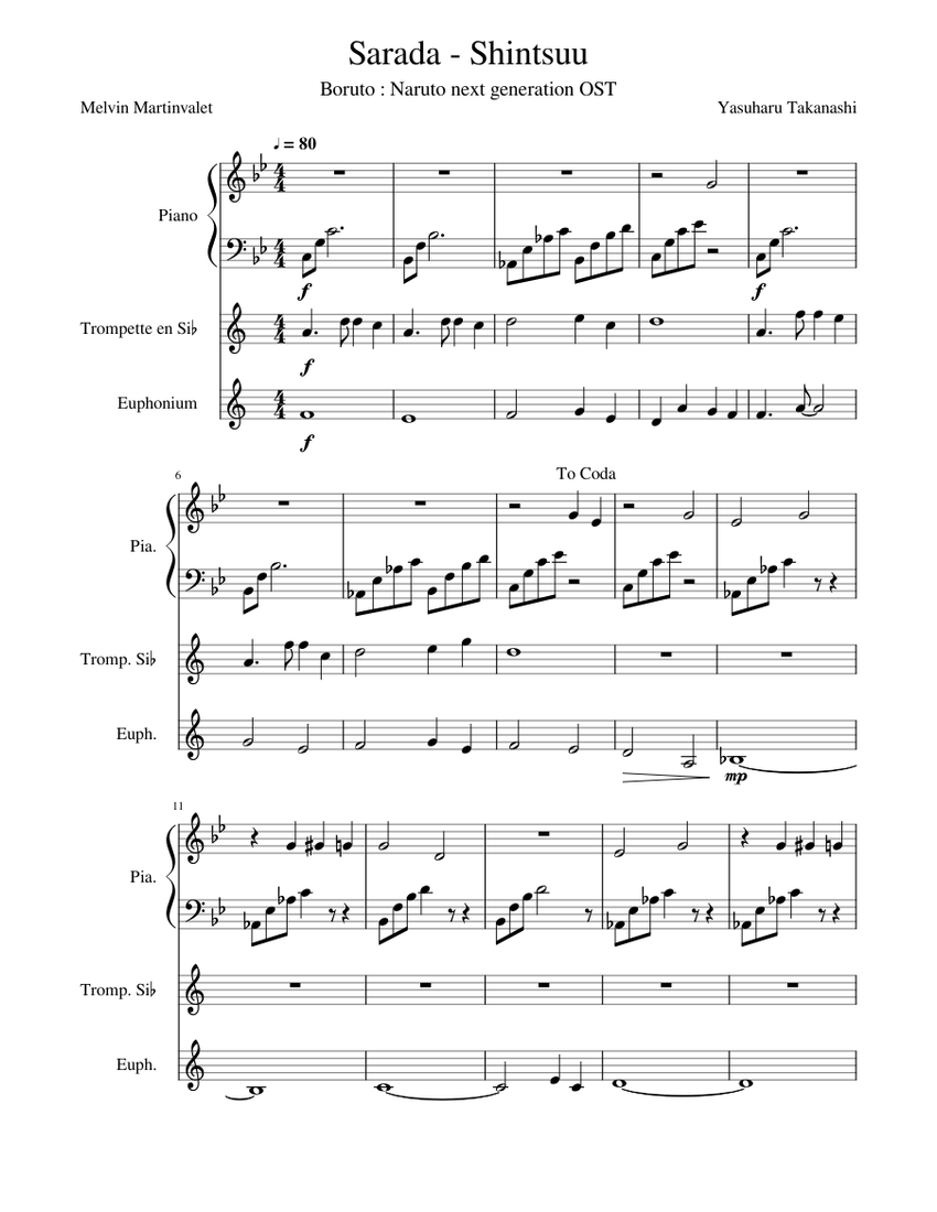 Boruto : Naruto Next Generation : Sarada _-_Shintsuu Sheet music for ...