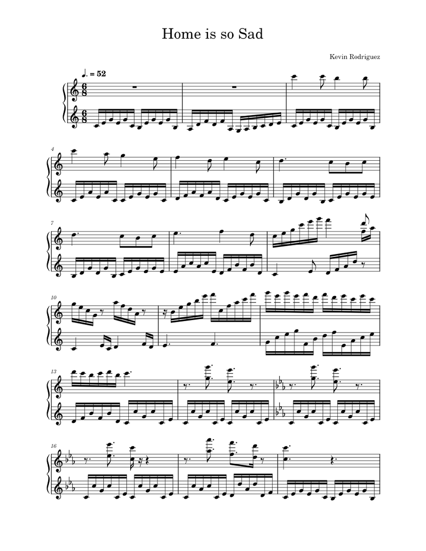 Home_is_so_Sad Sheet music for Piano (Solo) | Musescore.com