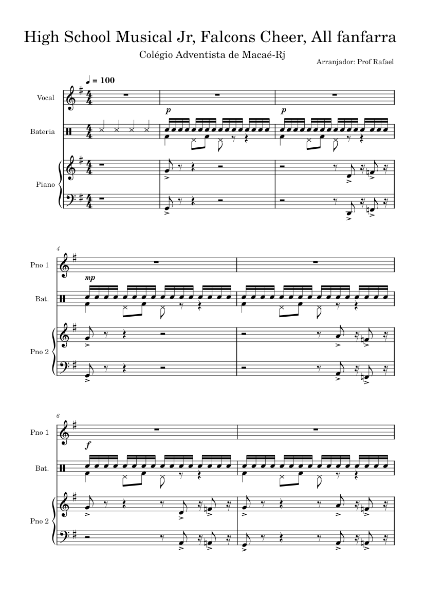 High School Musical Jr, Falcons Cheer, All fanfarra Sheet Music for ...