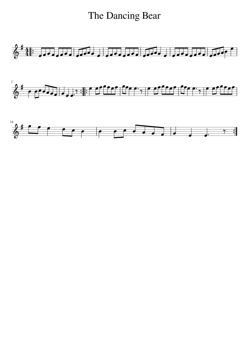 The Dancing Bear Sheet music for Piano (Solo) | Musescore.com