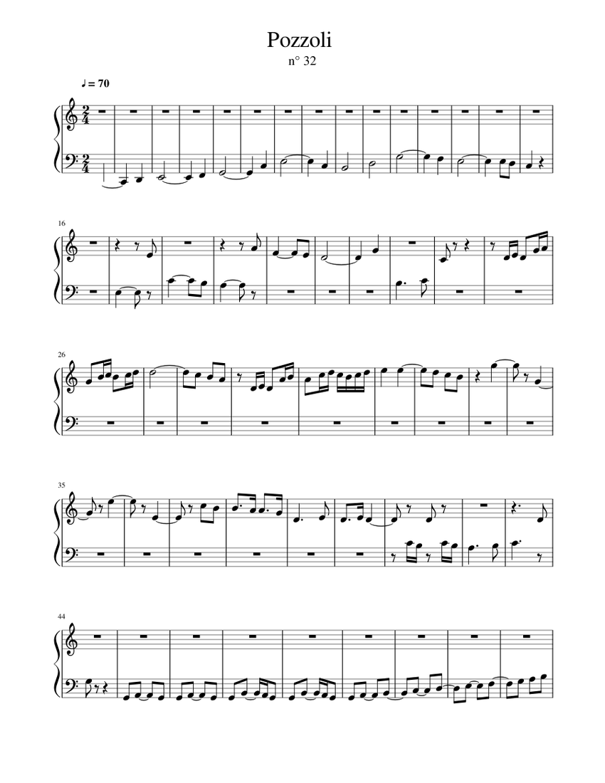 Pozzoli Sheet music for Piano (Solo) | Musescore.com