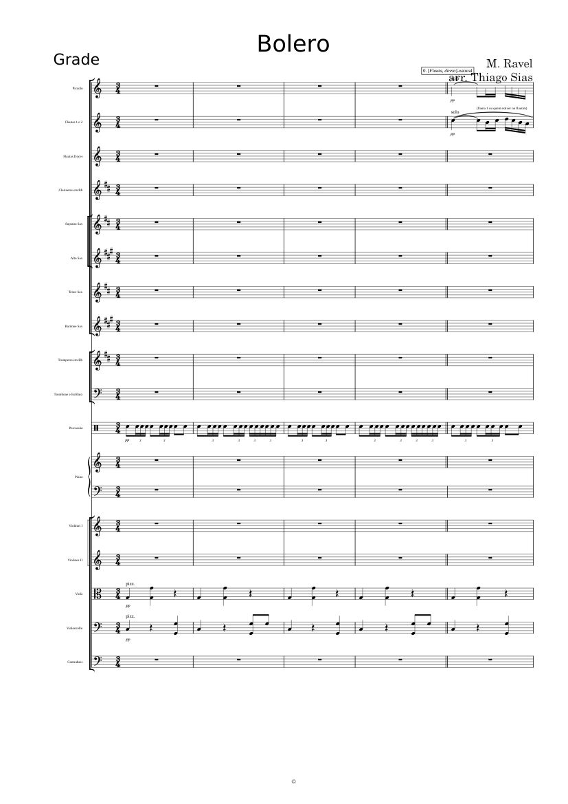 Bolero – Maurice Ravel Bolero Sheet Music with Chords for Piano ...