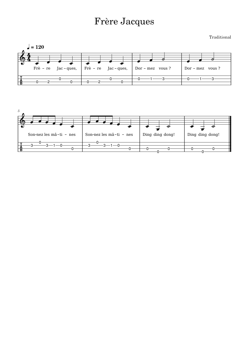 Frère Jacques Sheet Music for Ukulele (Solo) | MuseScore.com
