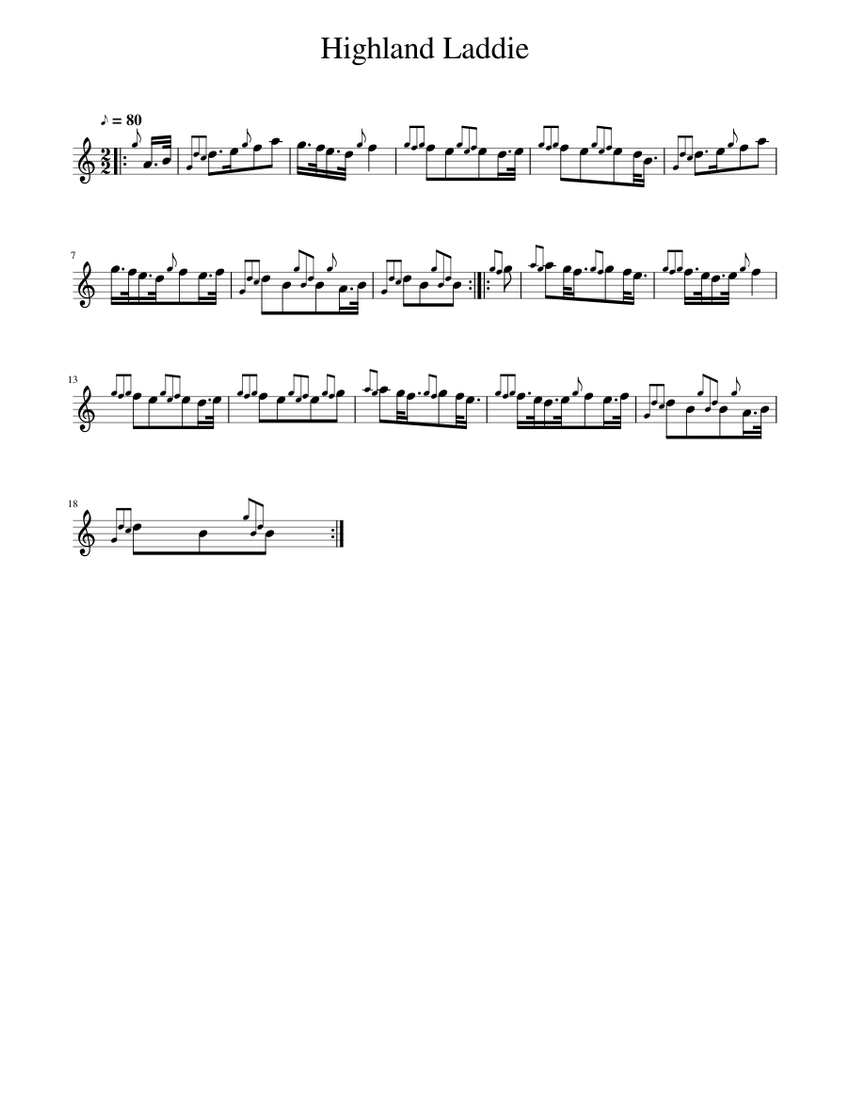 Highland Laddie Sheet music for Piano (Solo) | Musescore.com