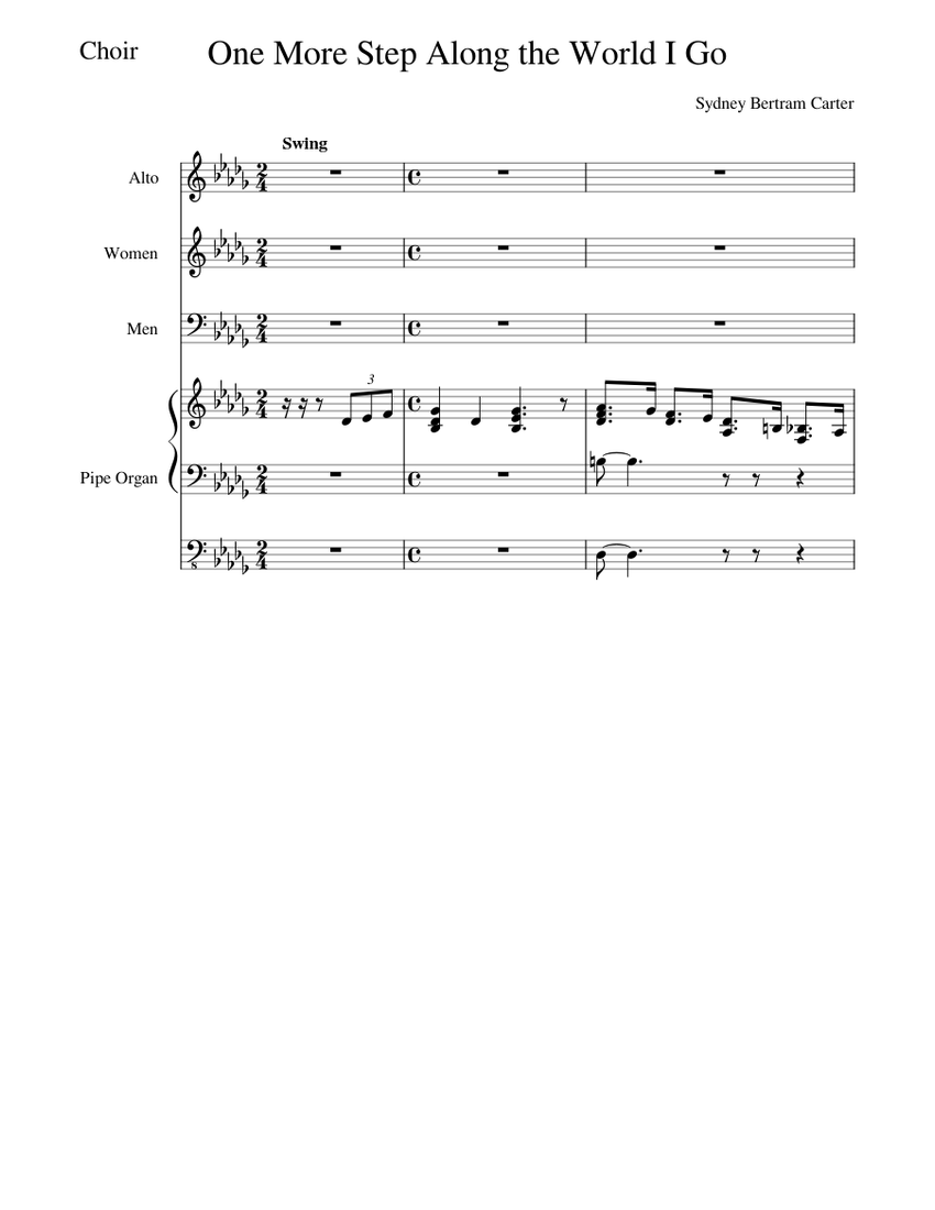 One More Step Along the World I Go Sheet music for Alto, Organ, Female ...