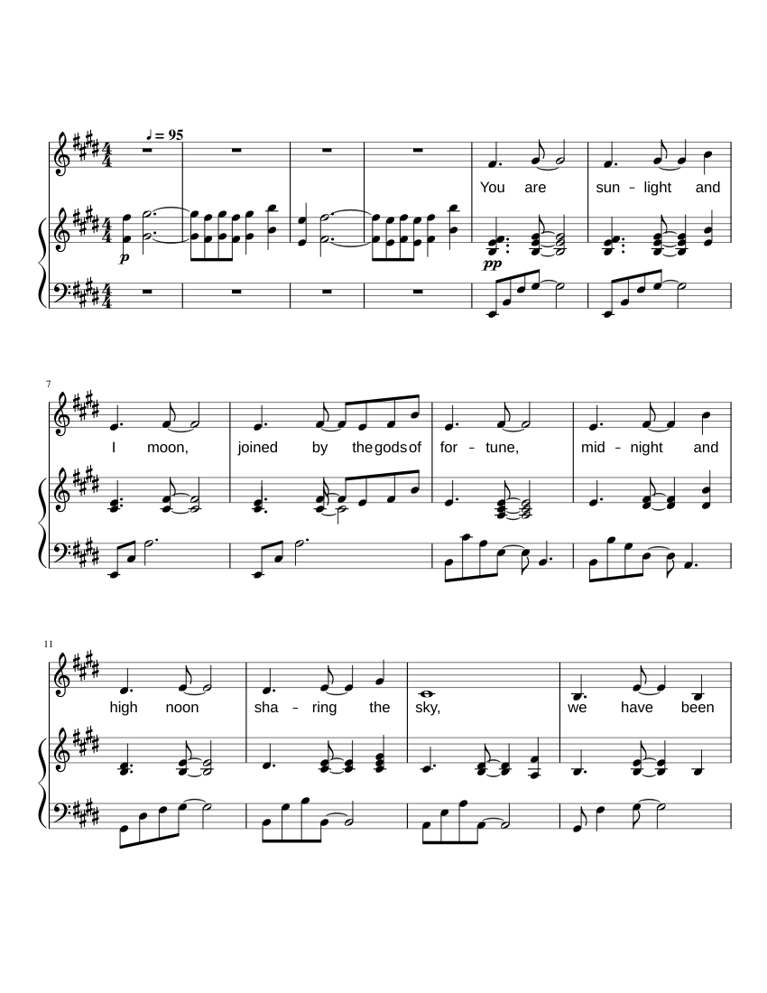 Sun and Moon Sheet music for Piano (Solo) | Musescore.com
