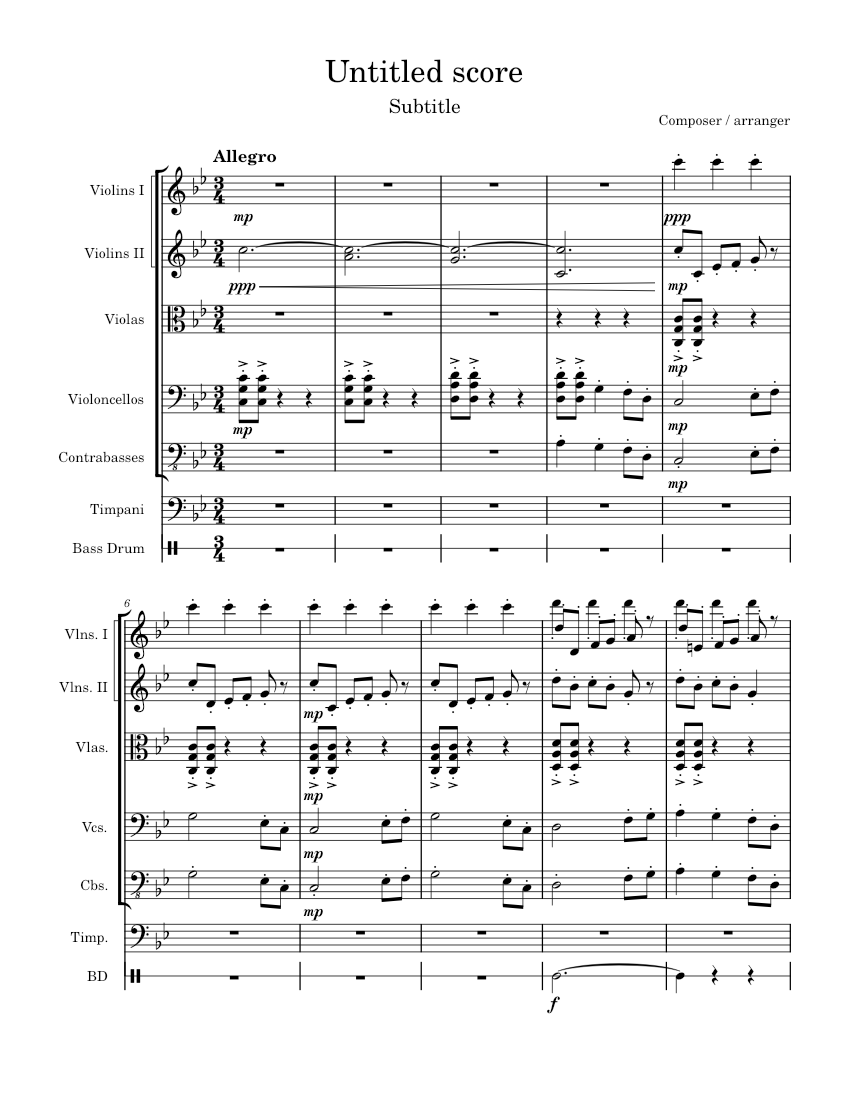 Icarus Sheet music for Timpani, Strings group (String Quartet) | Musescore.com