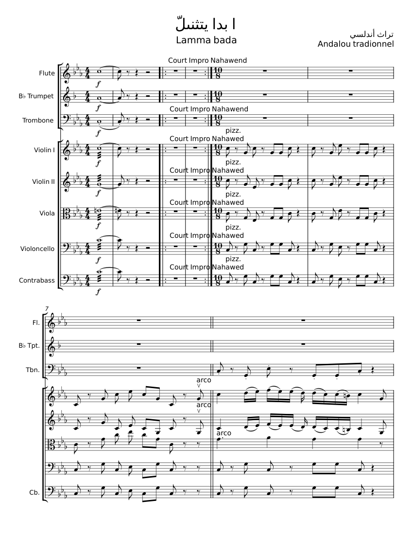 Lamma bada Sheet music for Trombone, Flute, Violin, Viola & more instruments (Mixed Ensemble ...