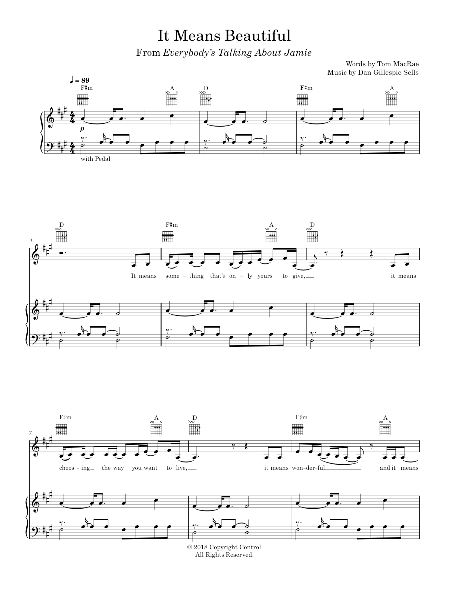 Play Official version of It Means Beautiful Sheet Music by from ...