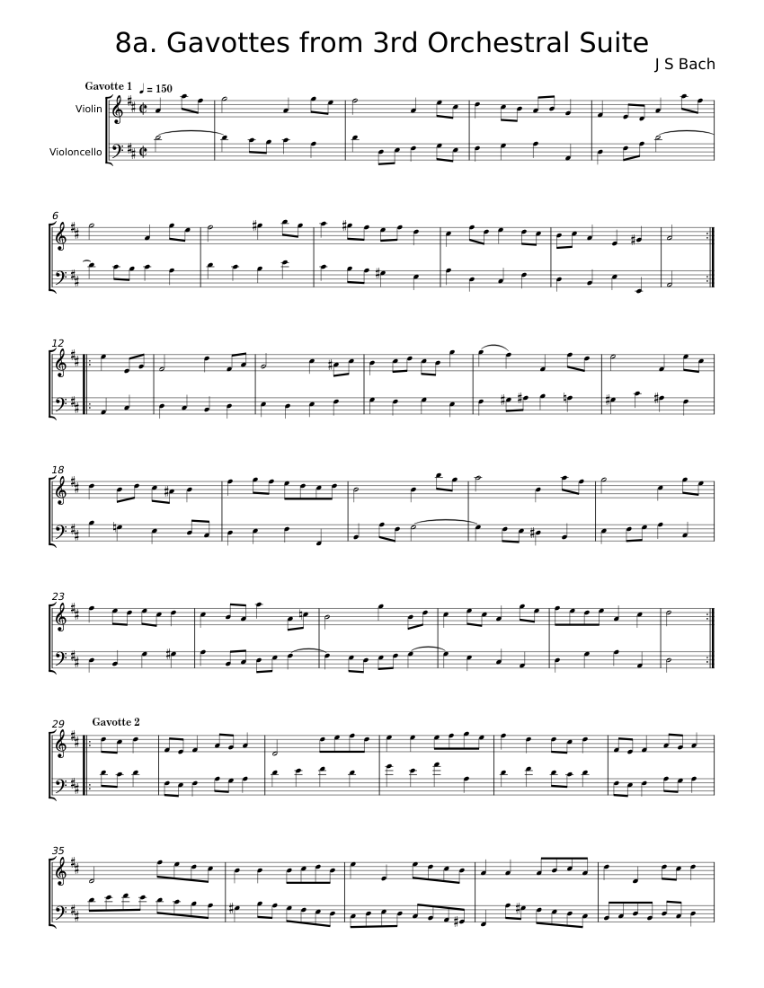 Gavotte and Musette (From English Suite No.3 in G minor, BWV 808 ...