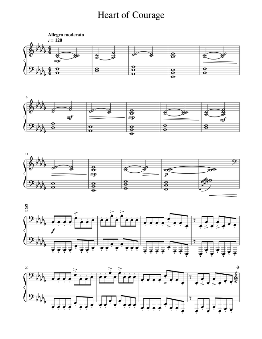 Heart Of Courage For Piano Sheet Music For Piano Solo Download And 7570