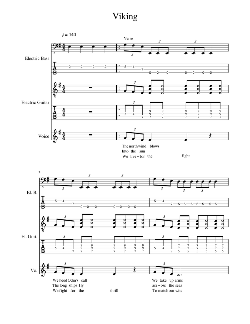 Viking Sheet music for Voice (Other) (Solo) | Download and print in PDF ...