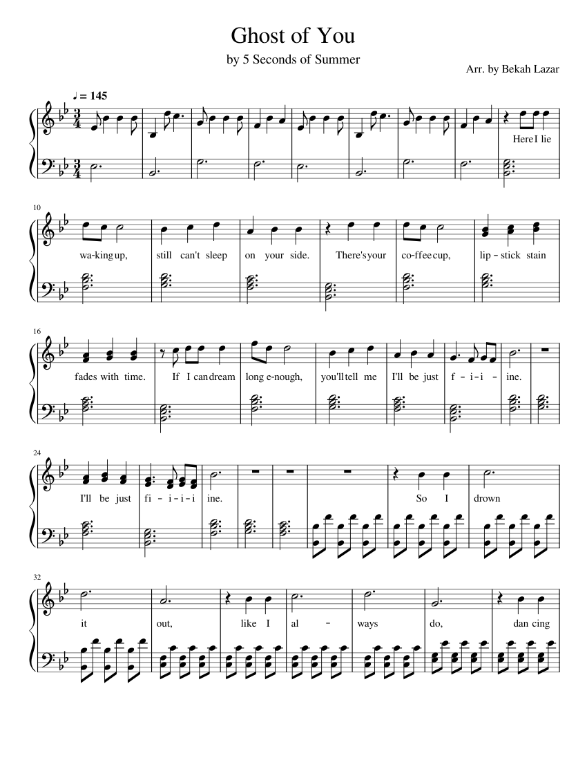 Ghost of You Sheet Music for Piano (Solo) Easy | MuseScore.com