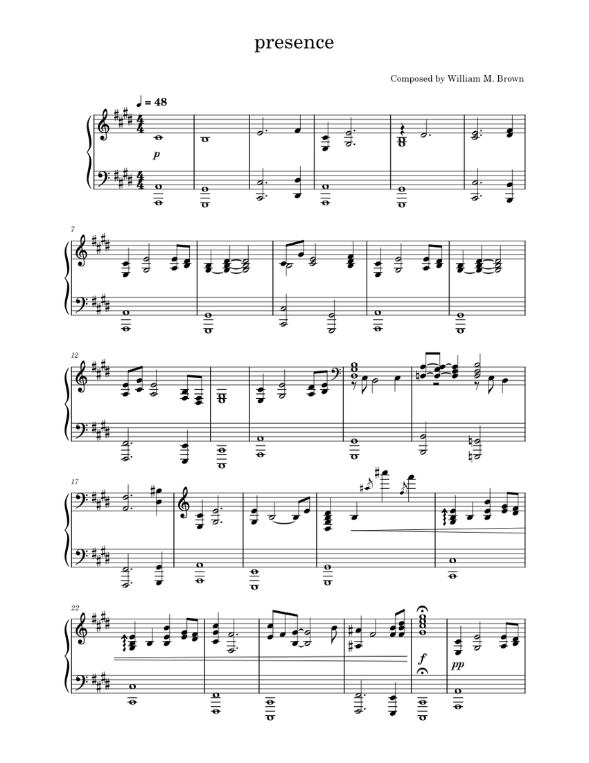 presence Sheet music for Piano (Solo) | Musescore.com