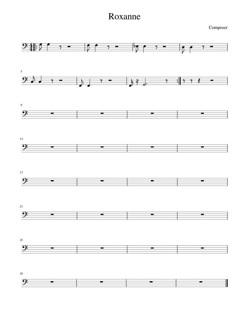 Roxanne Sheet music for Piano (Solo) | Download and print in PDF or ...
