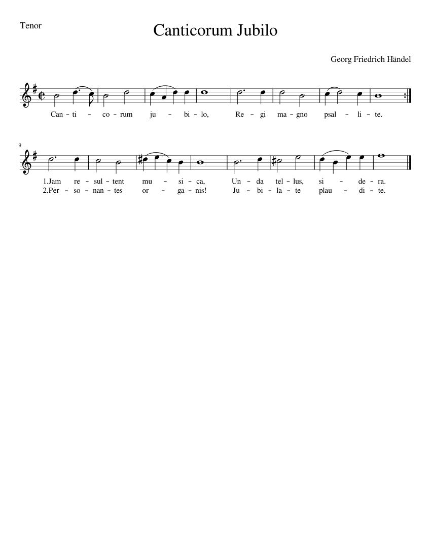 Canticorum Jubilo (Tenor) Sheet music for Piano (Solo) Easy | Musescore.com