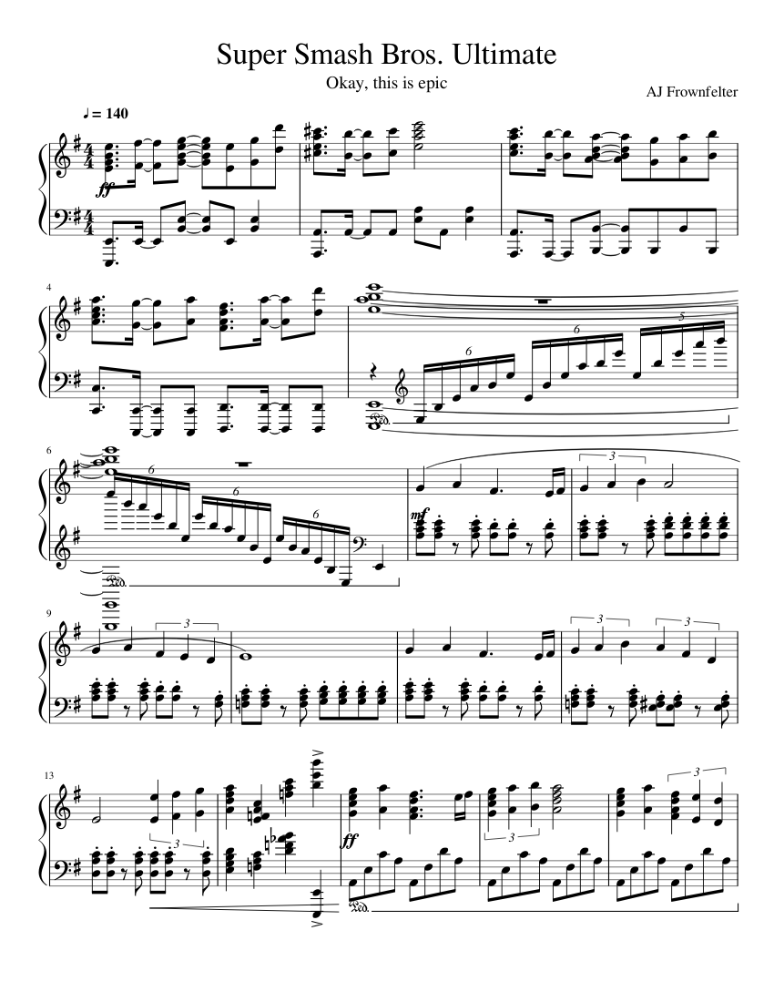 Super Smash Bros. Ultimate Sheet music for Piano (Solo) | Download and ...