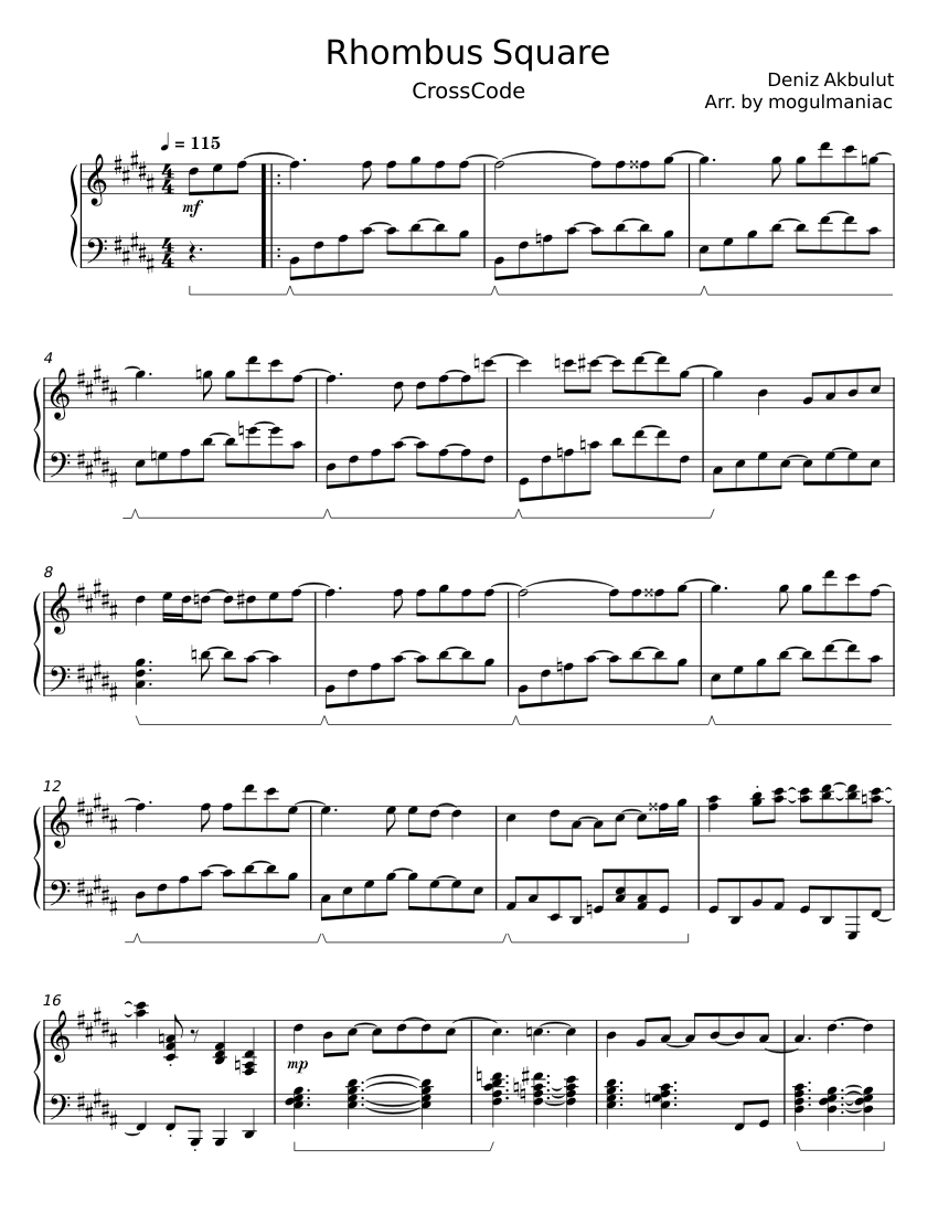 Rhombus Square - Deniz Akbulut Sheet music for Piano (Solo) | Musescore.com