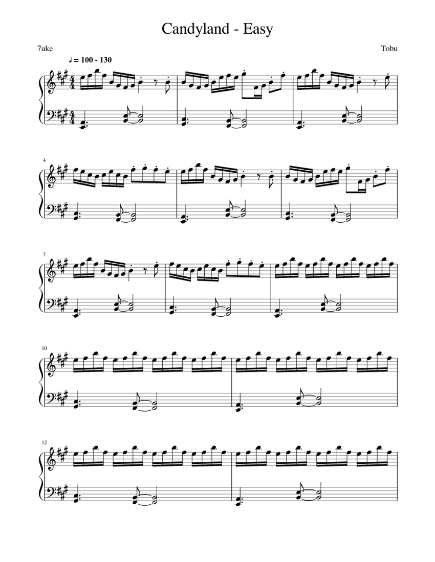 Candyland - Easy Sheet music for Piano (Solo) | Musescore.com