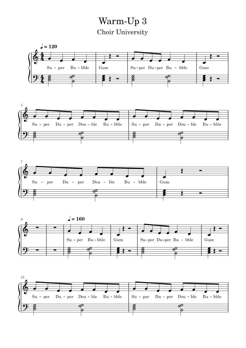 Warm-Up 3 Sheet music for Piano (Choral) Easy | Musescore.com