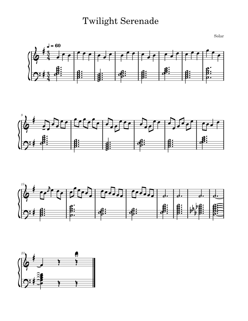 Twilight Serenade Sheet music for Piano (Solo) Easy | Musescore.com