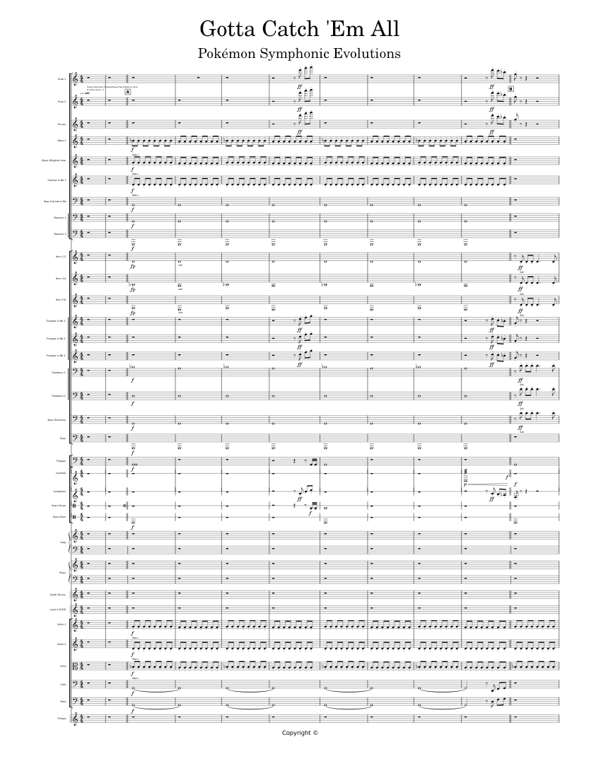 Gotta Catch 'Em All Sheet music for Piano, Trombone, Tuba, Flute & more ...