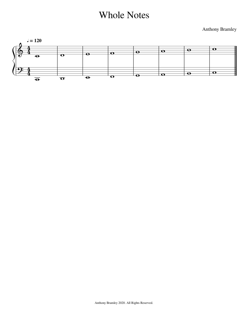 Whole Note Demo Sheet music for Piano (Solo) | Download and print in ...