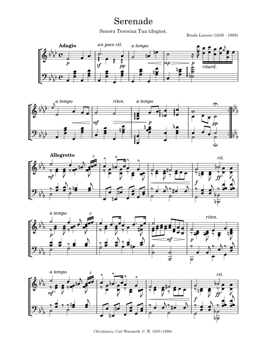 Serenade Sheet music for Piano (Solo) | Musescore.com