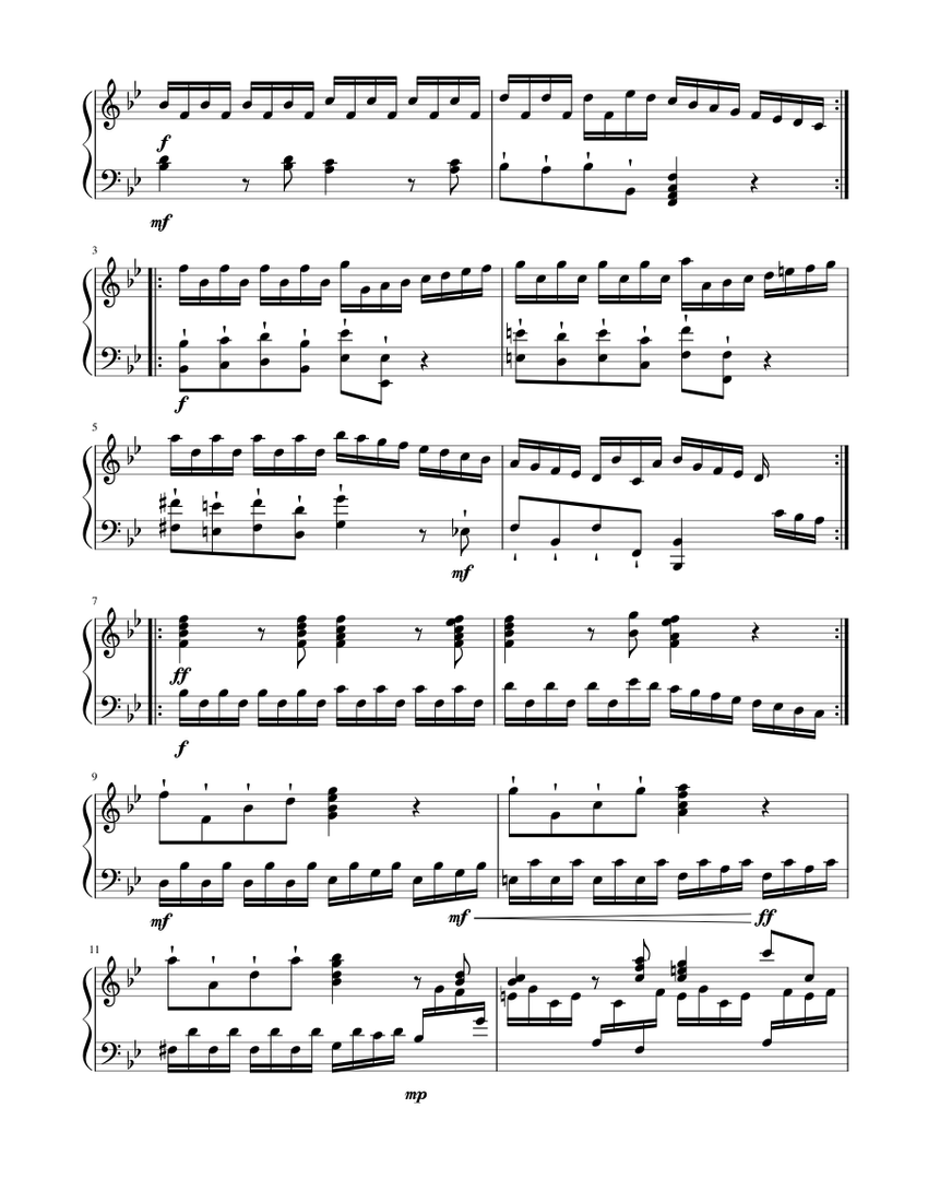 Sonata in Bb Major Sheet music for Piano (Solo) | Musescore.com