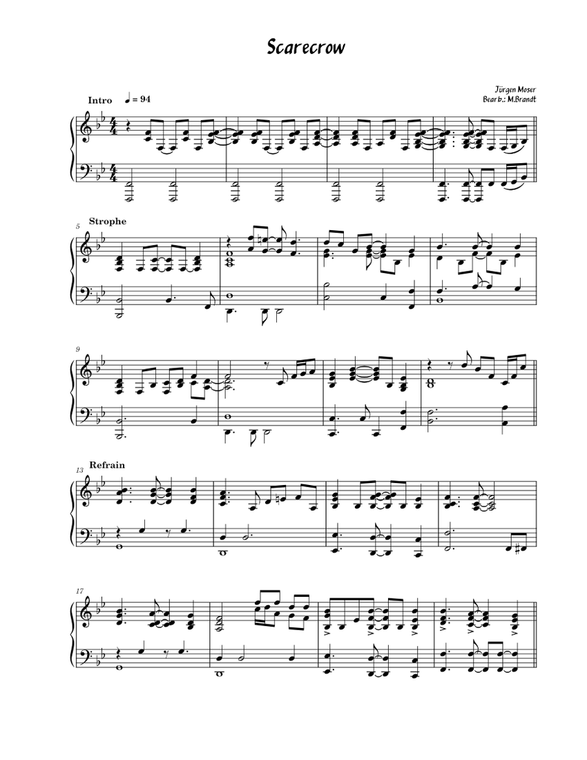 Scarecrow – Jürgen Moser Sheet music for Piano (Solo) | Musescore.com