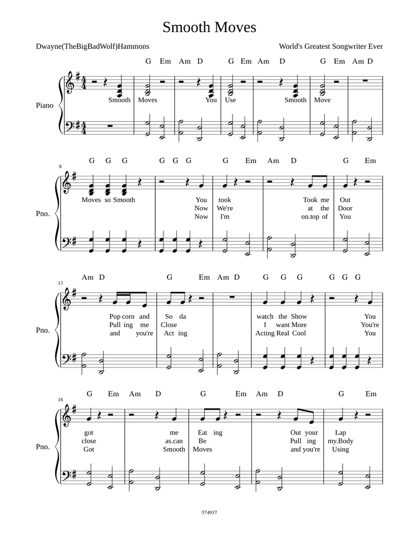 Smooth Moves Sheet music for Piano (Solo) Easy | Musescore.com