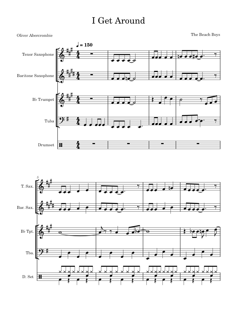 I get around – The Beach Boys I Get Around Sheet music for Tuba ...
