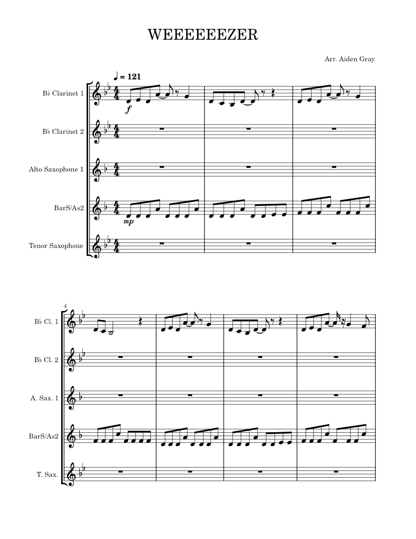 Buddy holly – Weezer Buddy Holly – Weezer Sheet music for Clarinet in b-flat, Saxophone alto ...