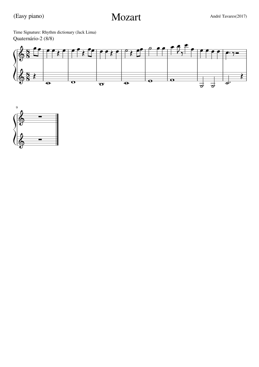 Mozart - Easy piano Sheet music for Piano (Solo) | Musescore.com