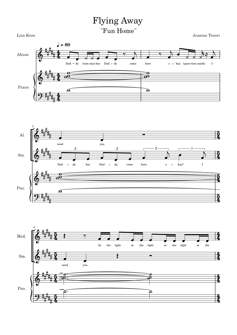 Flying Away – Jeanine Tesori "Flying Away" From "Fun Home"-Alison ...