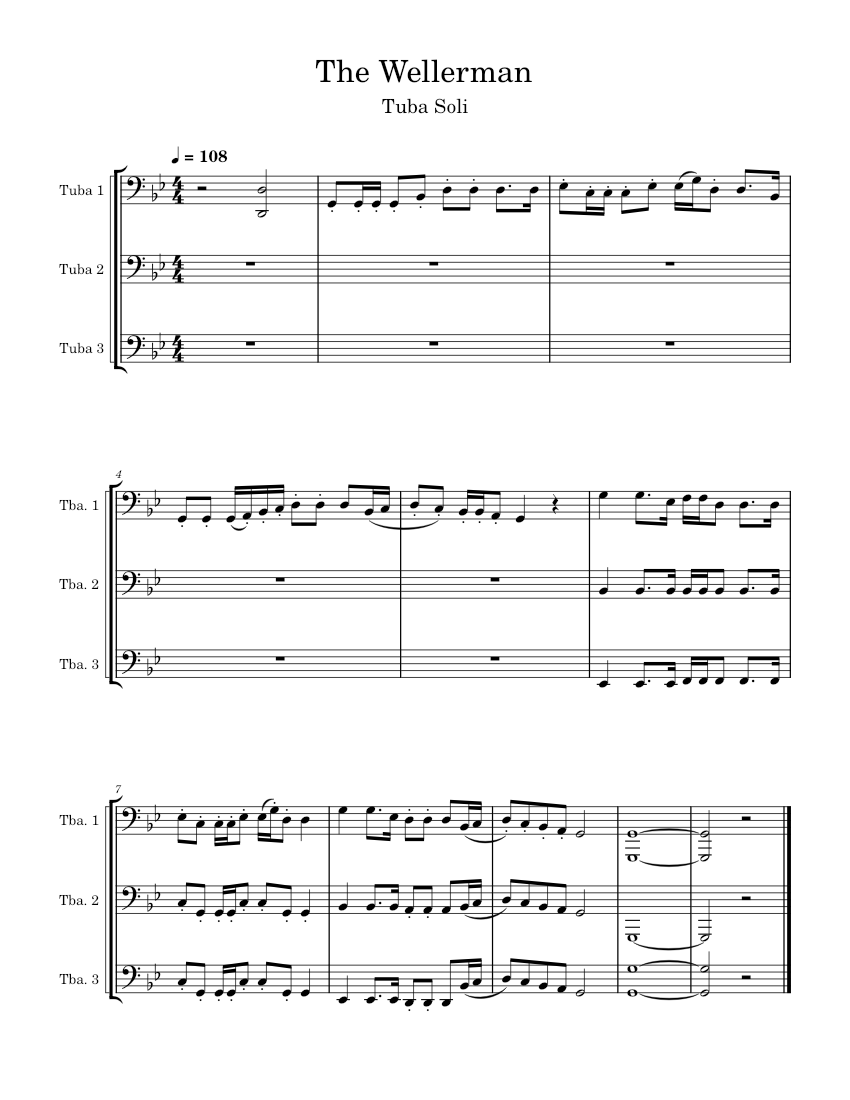 The Wellerman – Nathan Evans The Wellerman for Tuba Sheet music for Tuba (Brass Trio ...