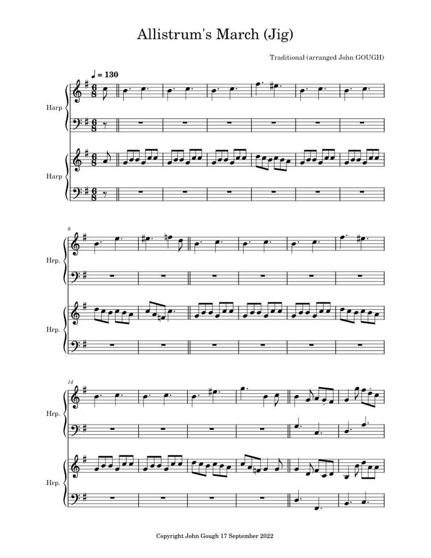 Allistrum's March – Misc tunes Allistrum's March Jig Sheet music for ...