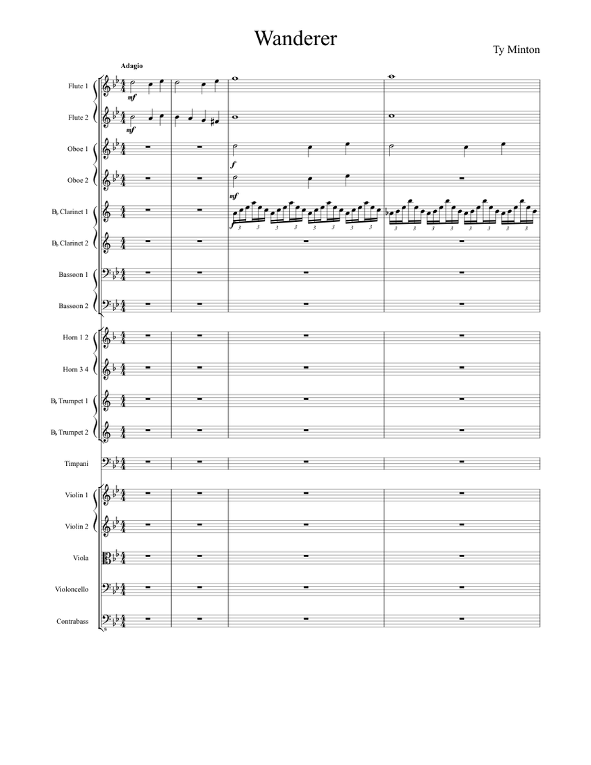 Wanderer Sheet music for Flute, Oboe, Bassoon, Timpani & more instruments (Mixed Ensemble ...