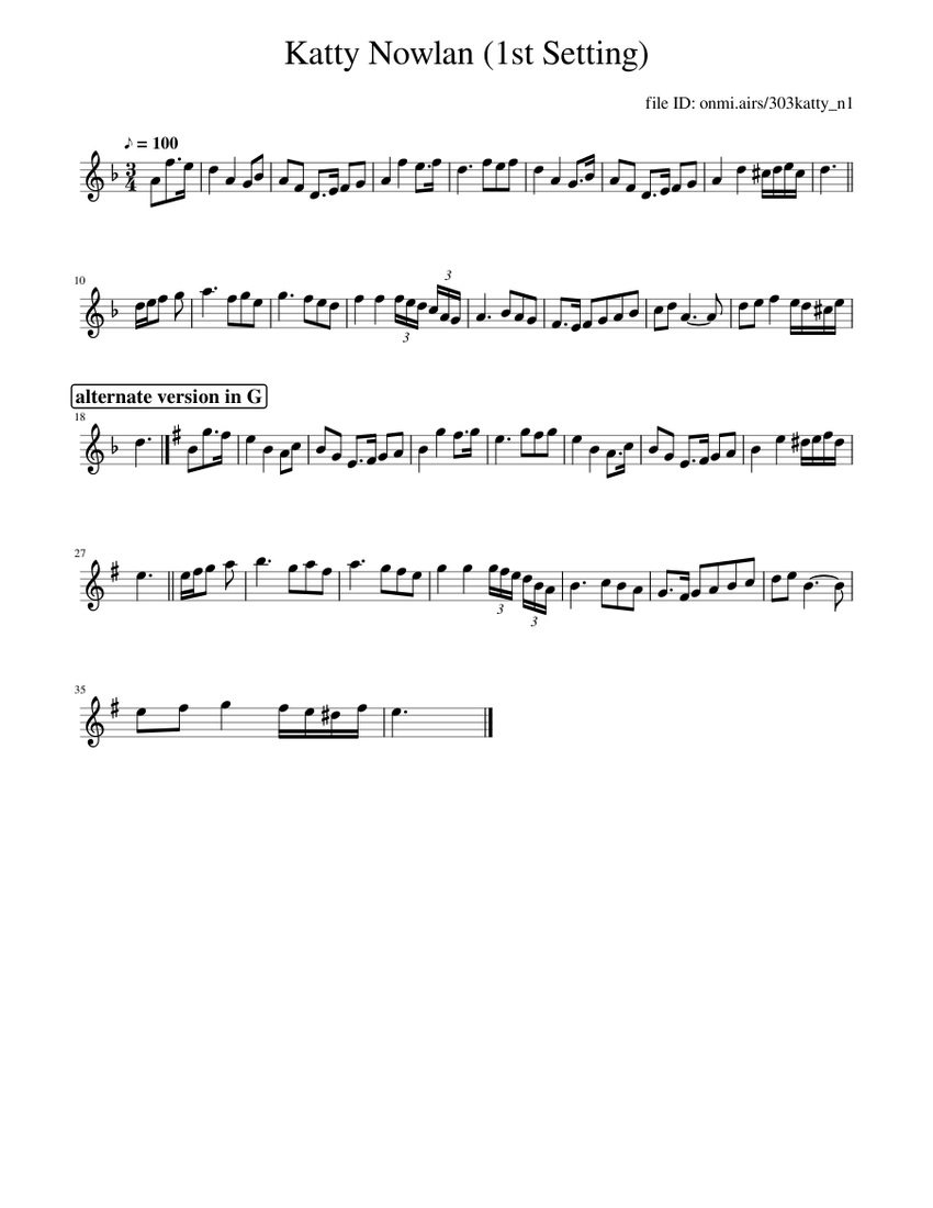 Katty Nowlan (1st Setting) Sheet music for Piano (Solo) Easy ...