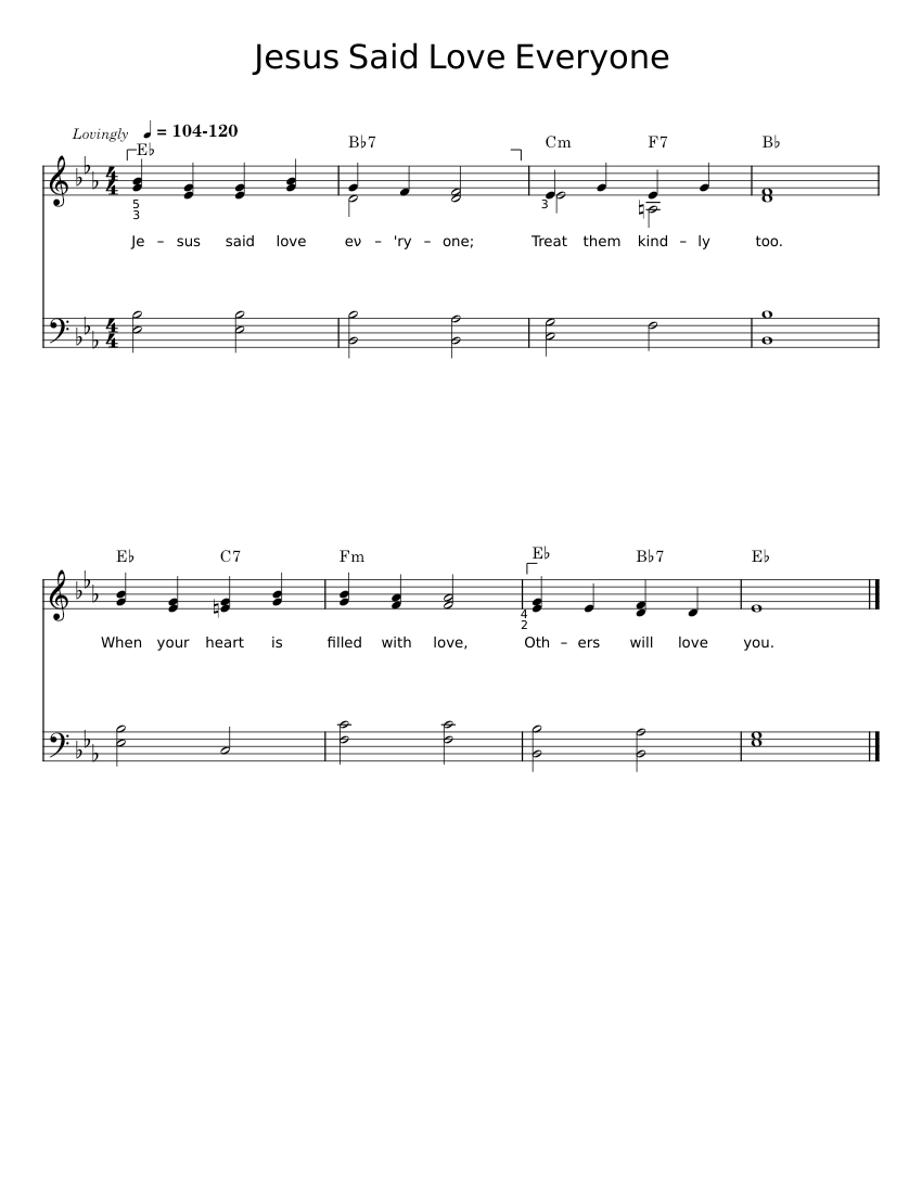 JESUS SAID LOVE EVERYONE - Moiselle Renstrom Sheet music for ...