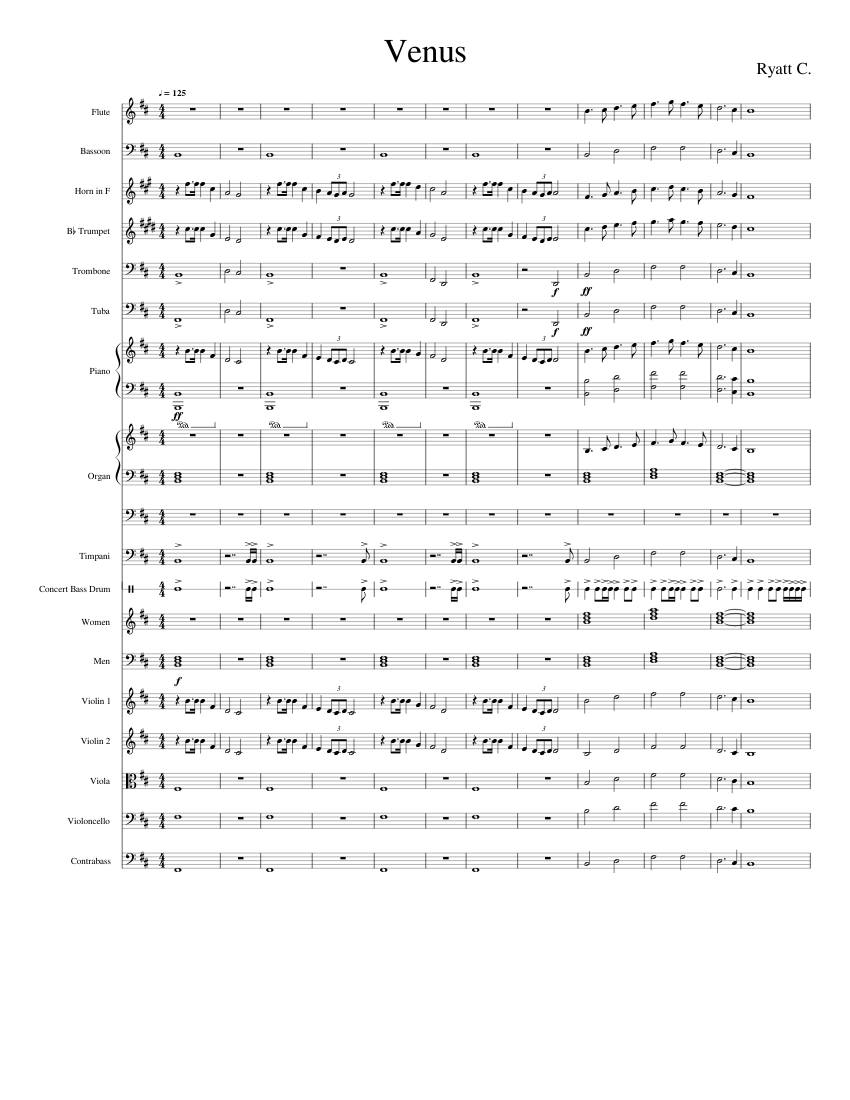 Venus Sheet music for Piano, Trombone, Organ, Tuba & more instruments ...