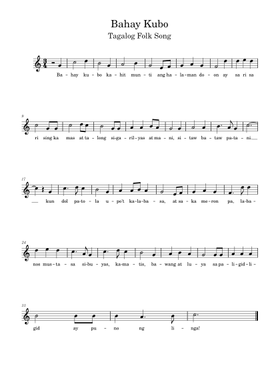 Musical Piece Of Bahay Kubo