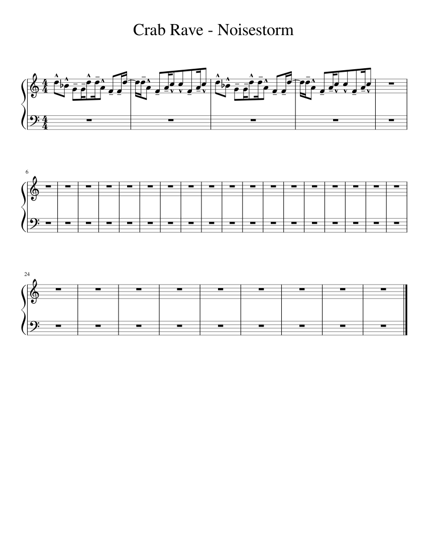 Crab Rave (Melody) - Noisestorm Sheet music for Steel drums (Solo ...