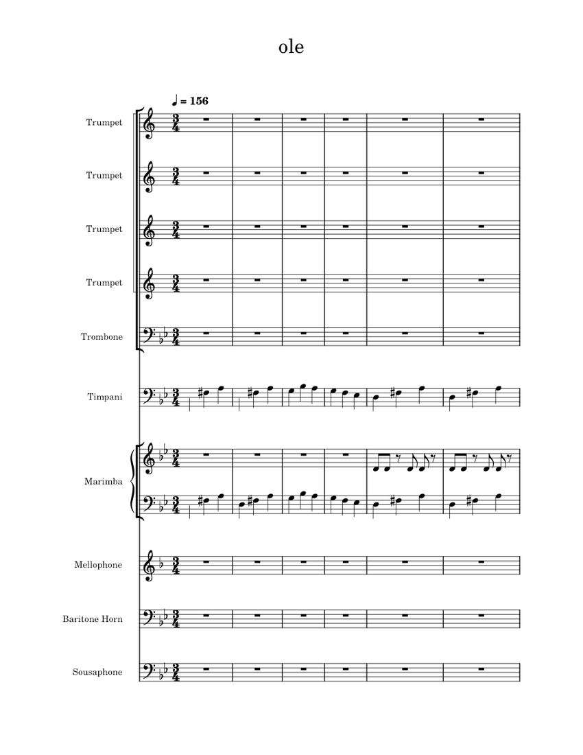 Idk – Idk ole Sheet music for Trombone, Mellophone, Timpani, Baritone ...