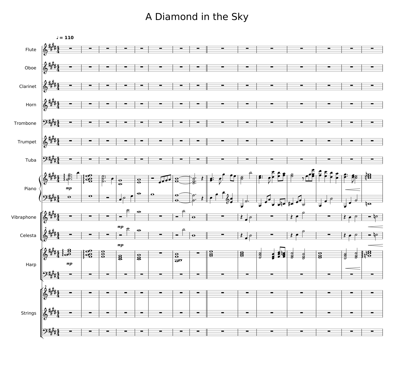 A Diamond in the Sky – Amphibia Cultural Legacy Sheet music for Piano, Trombone, Tuba, Celesta ...
