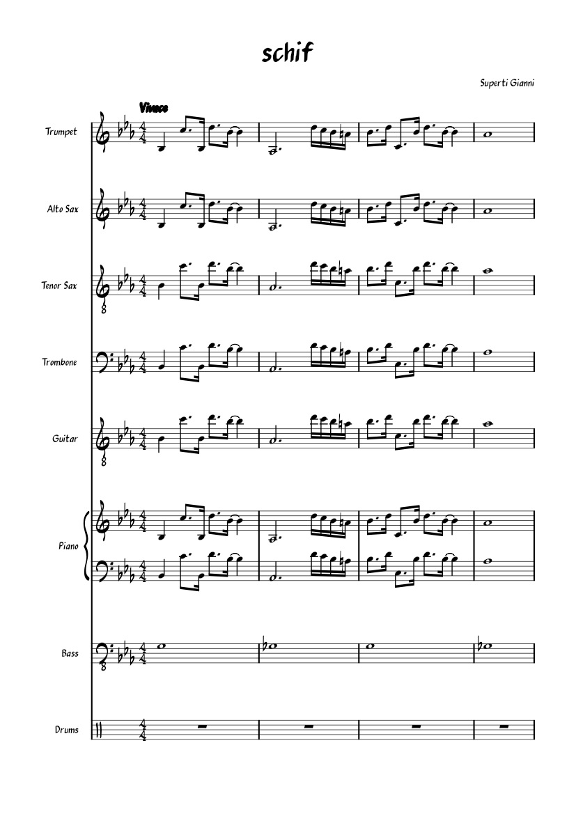 schif Superti Gianni Sheet music for Piano, Trombone, Saxophone alto ...